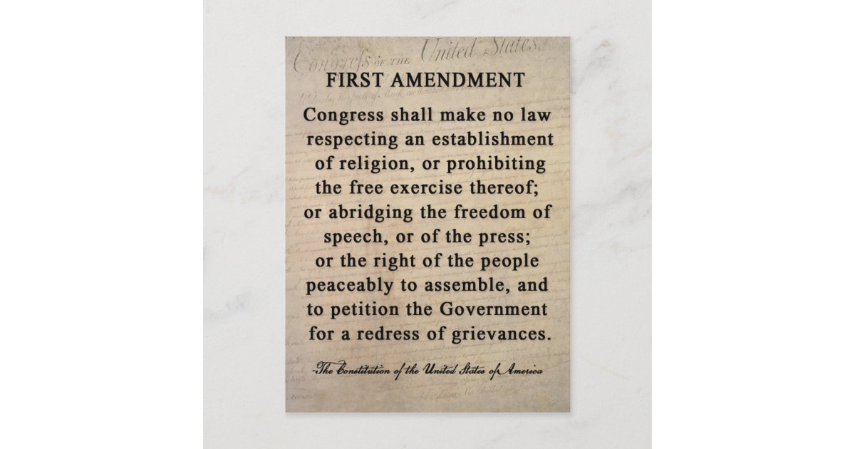First Amendment Postcards | Zazzle