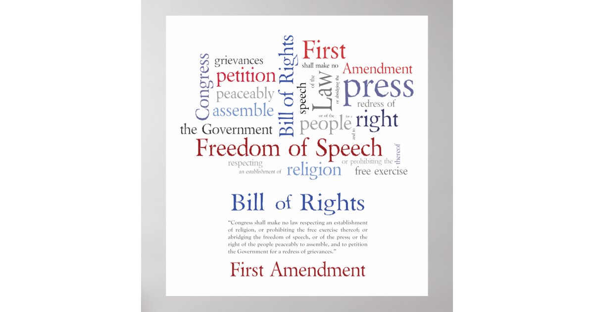 First Amendment Rights - Freedom of Speech Large Poster | Zazzle