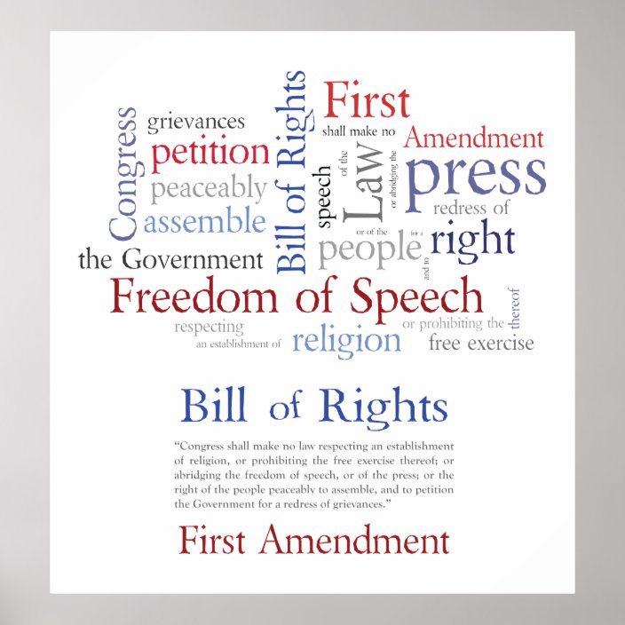 First Amendment Rights - Freedom of Speech Large Poster | Zazzle.com
