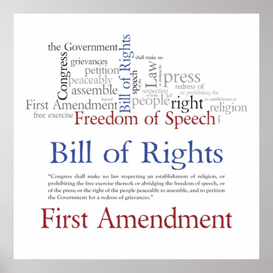 First Amendment Rights - Freedom of Speech Poster | Zazzle.com