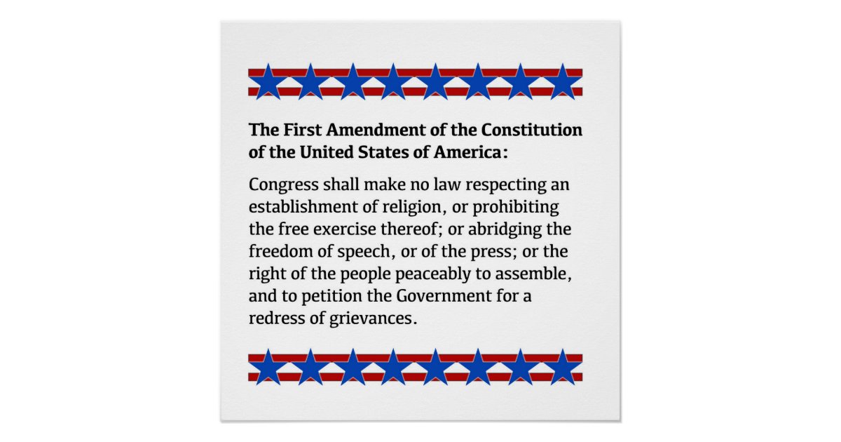 First Amendment Rights Poster | Zazzle