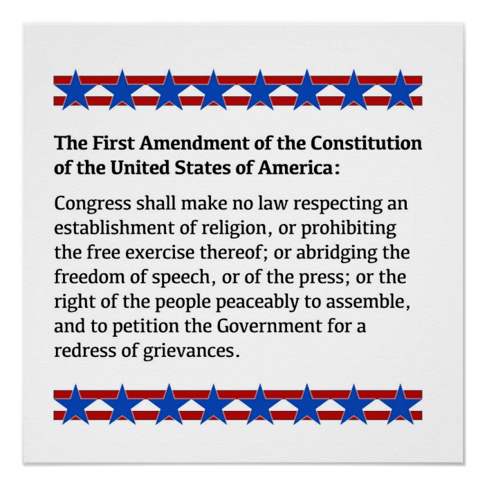First Amendment Rights Poster | Zazzle.com