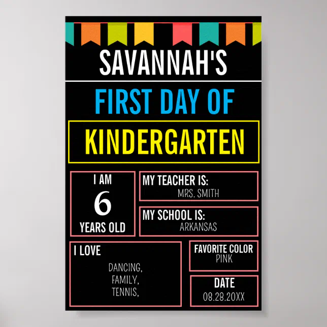 First and Last Day of School Board Back to School Poster | Zazzle