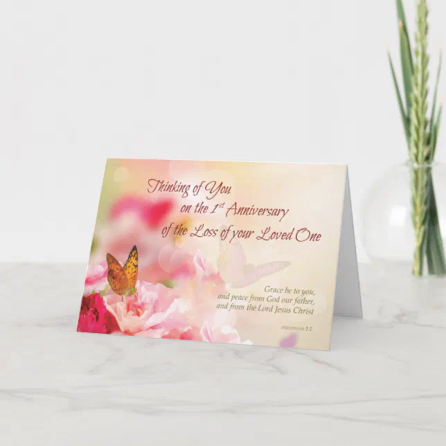 First Anniversary of Loss of Loved One’s Death Card | Zazzle
