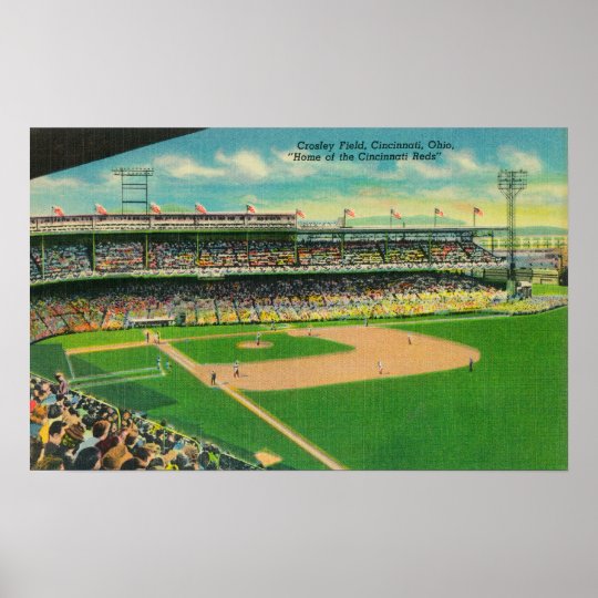 First Base Bleachers View of Crosley Field Poster | Zazzle.com
