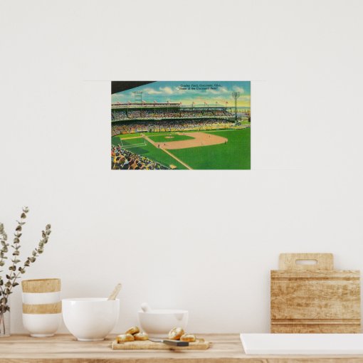 First Base Bleachers View of Crosley Field Poster | Zazzle