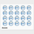 First Birthday Blue Glitter Round Sticker | Zazzle