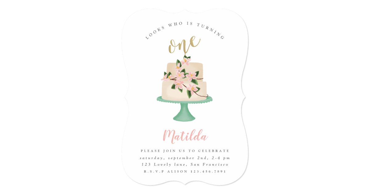 First birthday cake party invitation | Zazzle.com