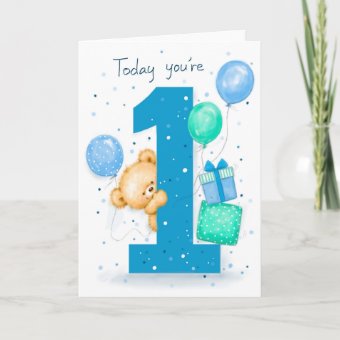 First Birthday for a boy Card | Zazzle