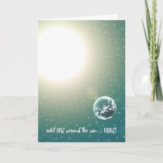 First Birthday Orbit Around the Sun Card | Zazzle.com