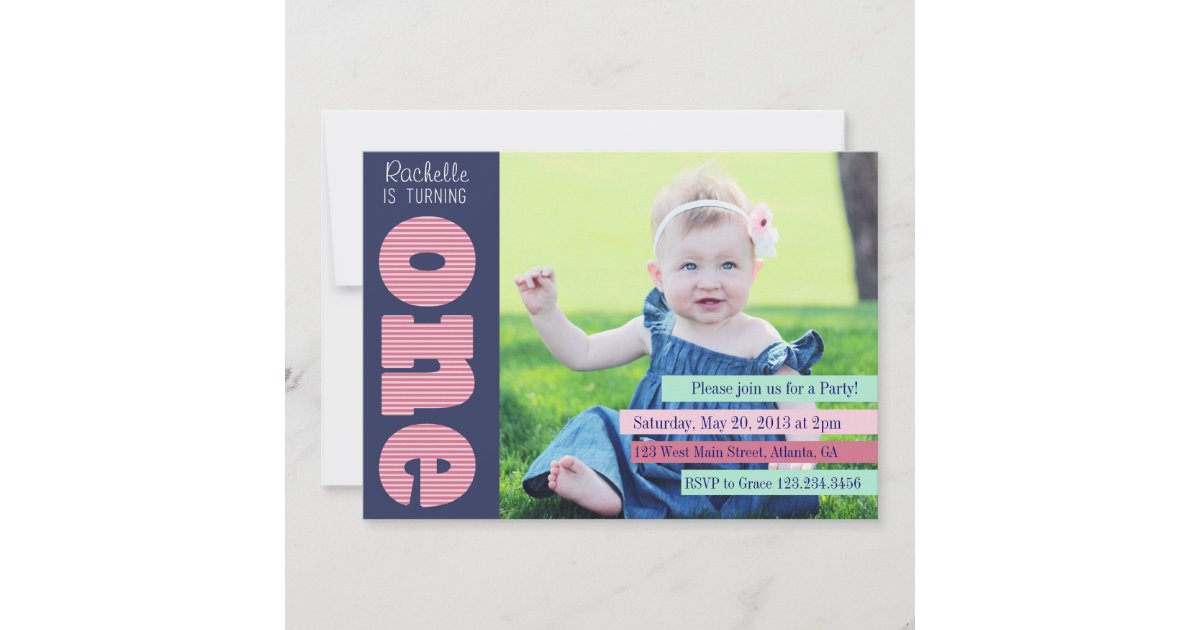 First Birthday Party Invitation | Zazzle