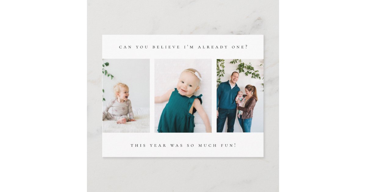 First Birthday Photo Postcard | Zazzle