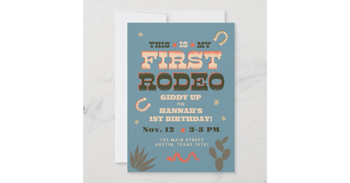 First Birthday Rodeo Invitations | Zazzle