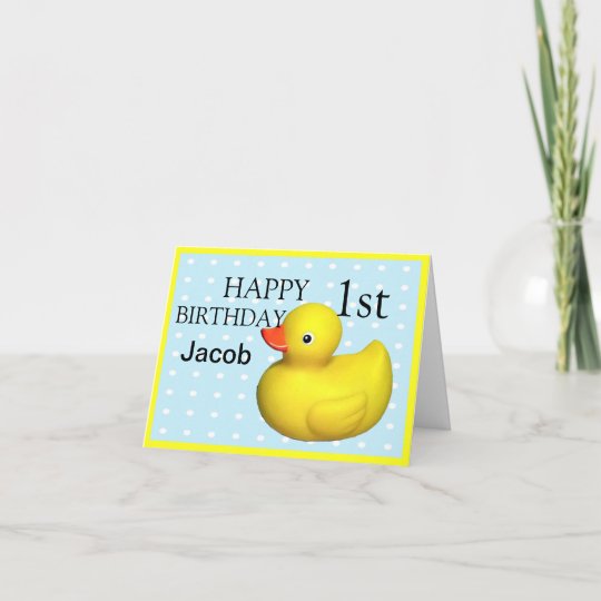 First Birthday Rubber Ducky Card | Zazzle.com