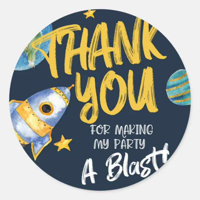 FIRST BIRTHDAY, SPACE BIRTHDAY,BLAST OFF GIFT TAGS | Zazzle