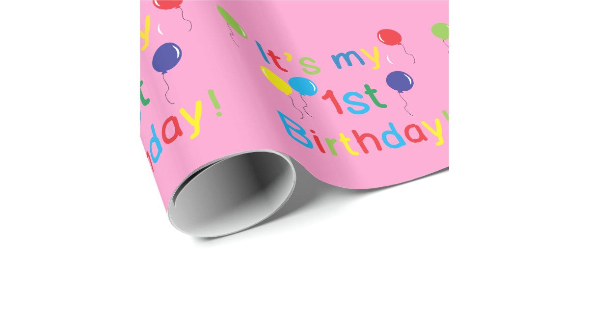 First Birthday Wrapping Paper | Zazzle