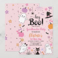 First Boo Day Pink Spooktacular Halloween Birthday Invitation | Zazzle