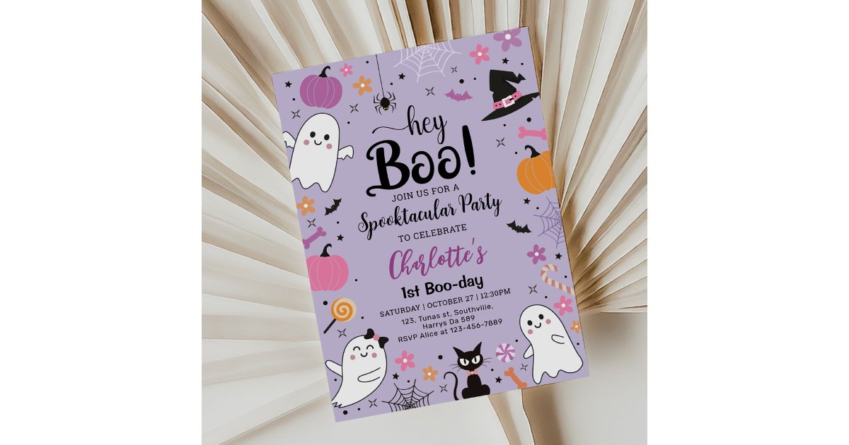 First Boo Day Spooktacular Halloween Birthday Invitation | Zazzle