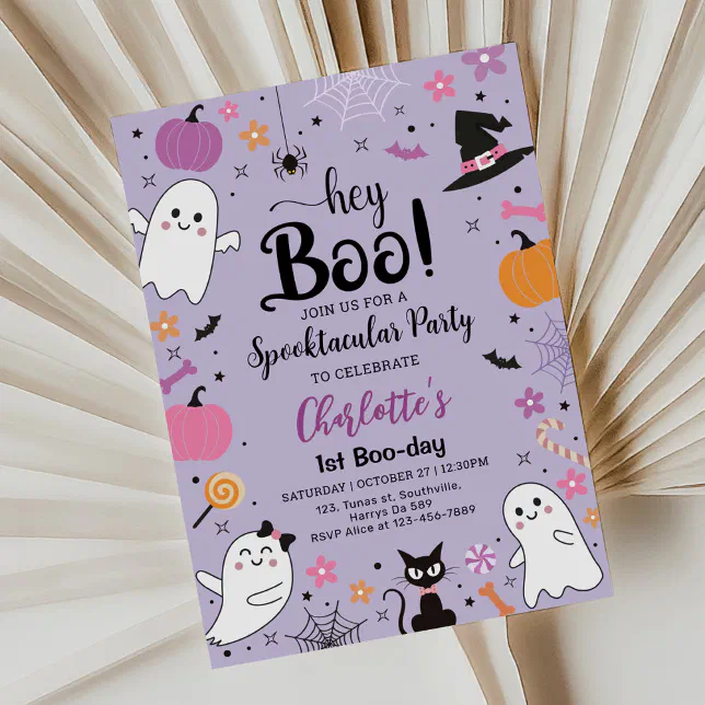 First Boo Day Spooktacular Halloween Birthday Invitation | Zazzle