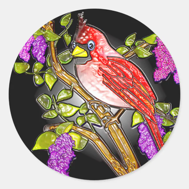 First Cardinal (stickers) Classic Round Sticker | Zazzle