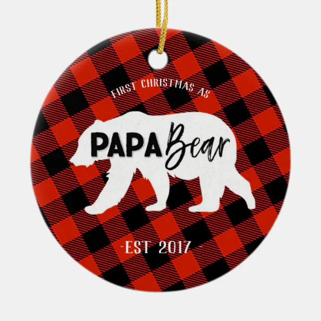 First Christmas as a Papa Bear Ornament | Zazzle
