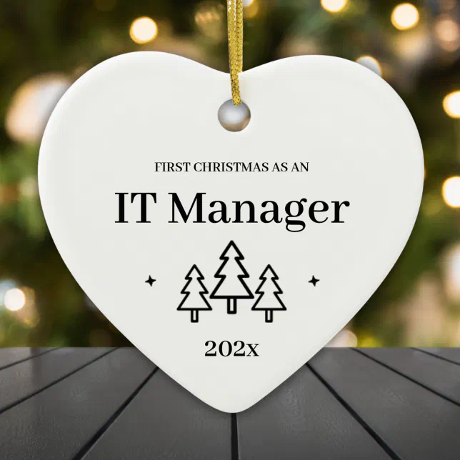 First Christmas As An IT Manager 2026 Ceramic Ornament | Zazzle