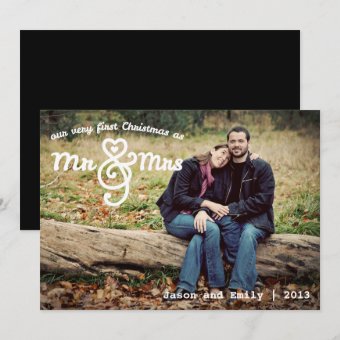 First Christmas as Mr & Mrs Holiday Photo Card | Zazzle