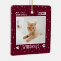 First Christmas Cat Photo Name Year Custom Ceramic Ornament | Zazzle