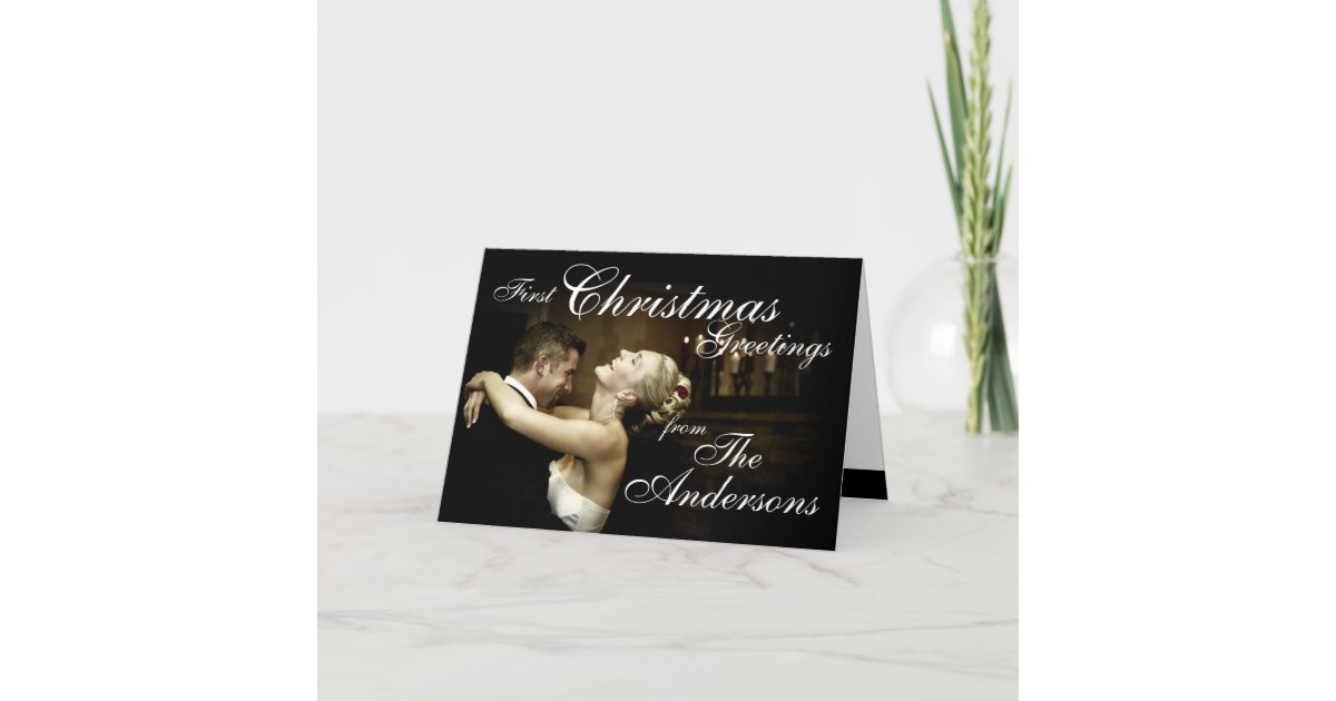 First Christmas Couple's Photo Card | Zazzle