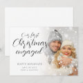 First Christmas Engaged Photo Calligraphy Holiday Card | Zazzle