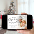 First Christmas Engaged Photo Calligraphy Holiday Card | Zazzle