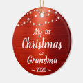 First Christmas Grandma String Lights Photo Ceramic Ornament | Zazzle
