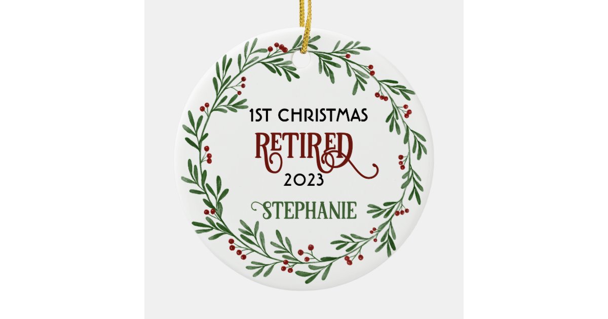 First Christmas Retired Ceramic Ornament | Zazzle