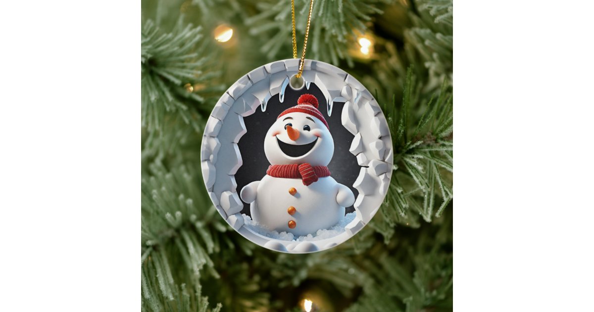 First Christmas Snowman Ornament | Zazzle