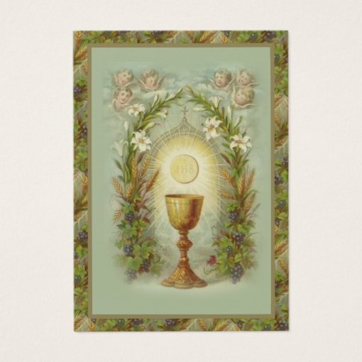 First Communion Catholic Remembrance Holy Card | Zazzle