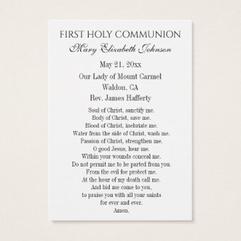 First Communion Catholic Remembrance Holy Card | Zazzle