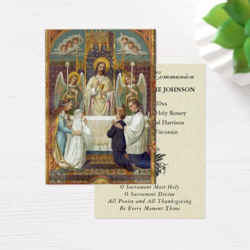 First Communion Catholic Remembrance Holy Card | Zazzle