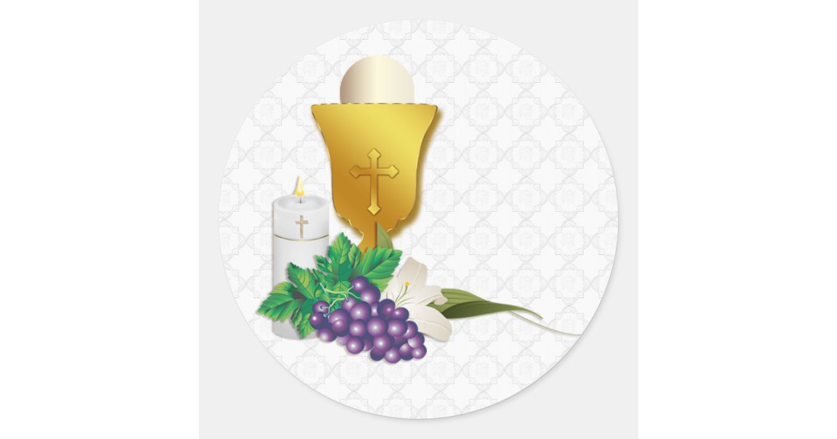 First Communion Classic Round Sticker | Zazzle