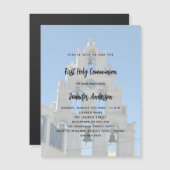 First Communion custom photo church luxury Magnetic Invitation | Zazzle