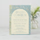 First Communion Dusty Blue Gold Glitter Dust Arch Invitation | Zazzle