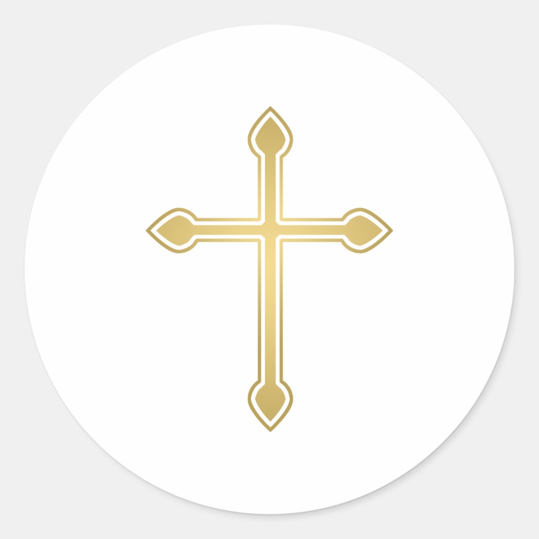 First Communion Gold Cross Classic Round Sticker | Zazzle