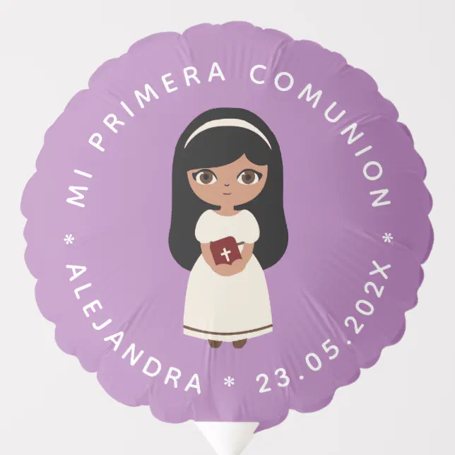 First Communion Hispanic Primera Comunion Latina Balloon | Zazzle