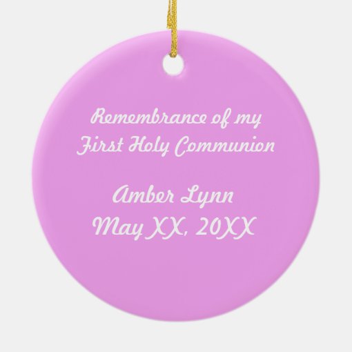 First Communion Pink Photo Ornament | Zazzle