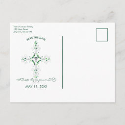 First Communion Save The Date Postcard, Boy, Girl Announcement Postcard ...