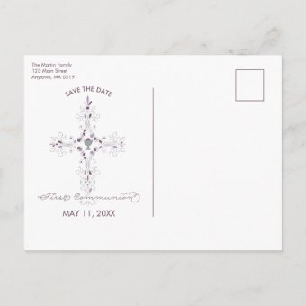 First Communion Save The Date Postcard with Photo | Zazzle