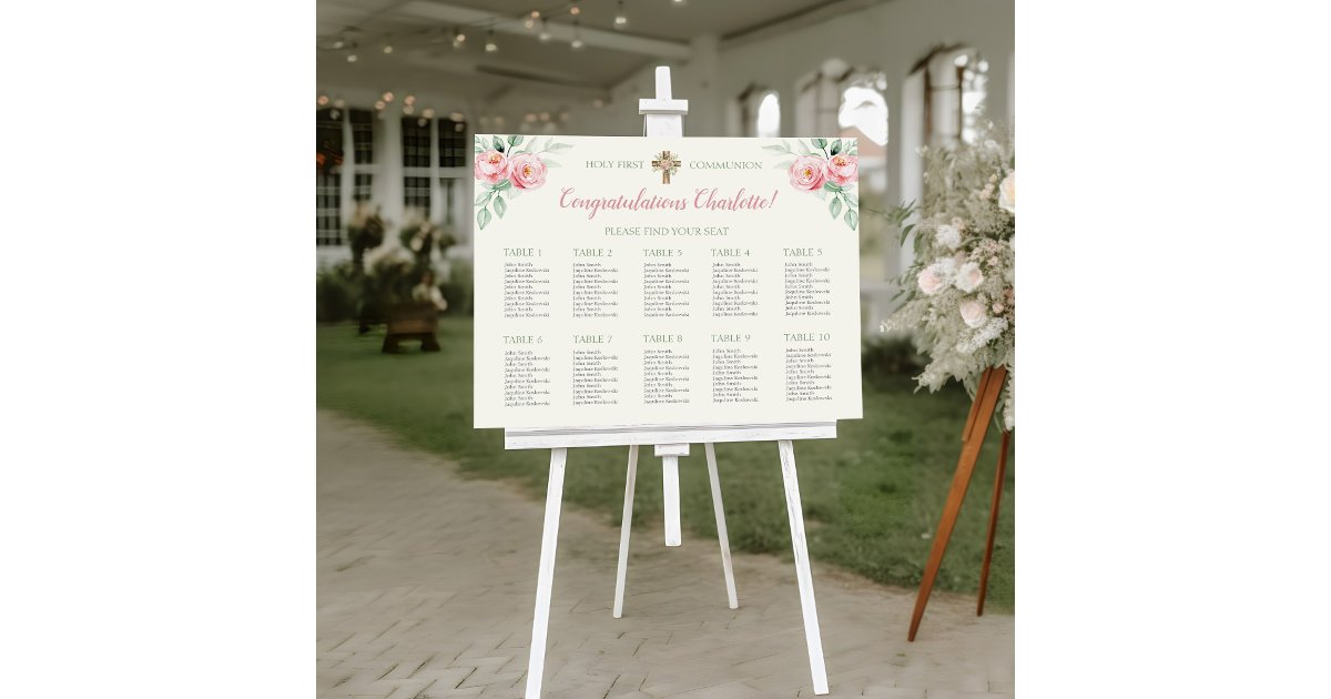 First Communion Seating Chart/ Thank You Sign | Zazzle