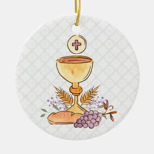 First Communion Symbols Ceramic Ornament | Zazzle