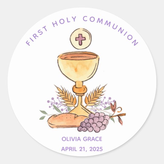 First Communion Symbols Sticker | Zazzle.com