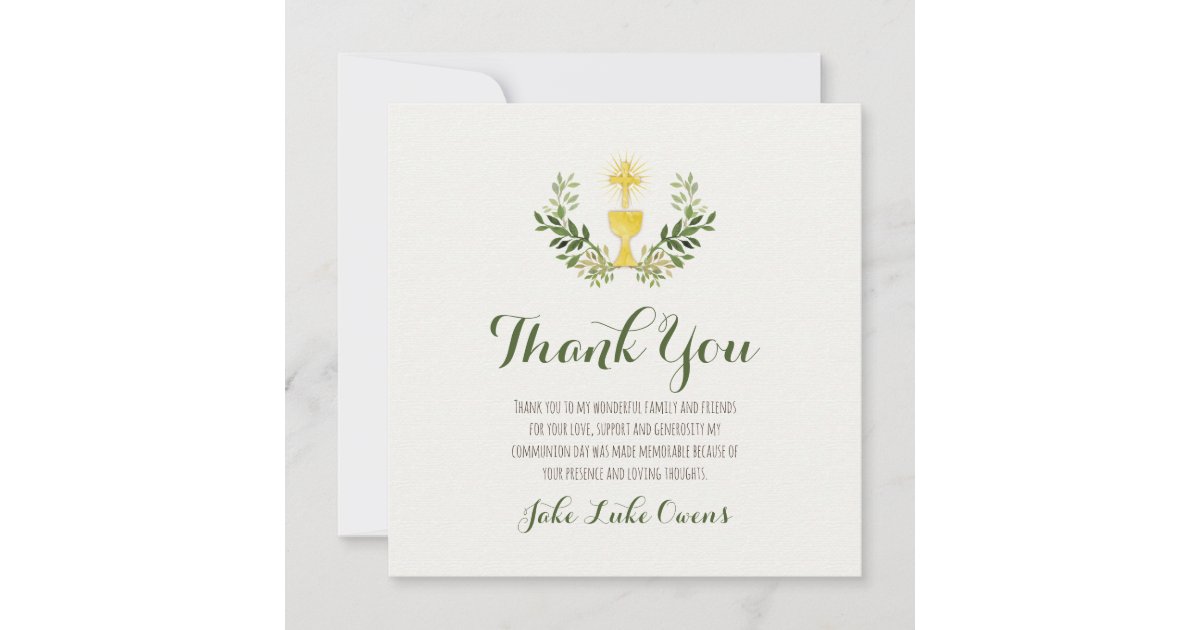 First Communion Thank you | Flat | Zazzle