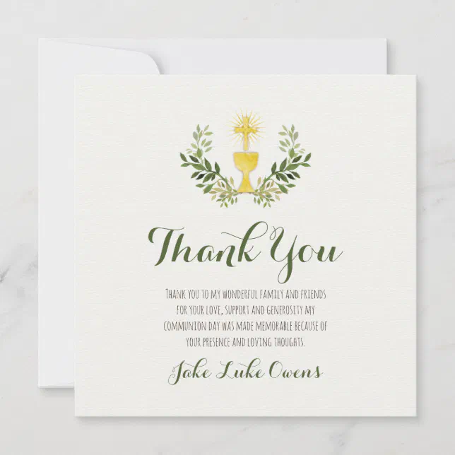 First Communion Thank you | Flat | Zazzle